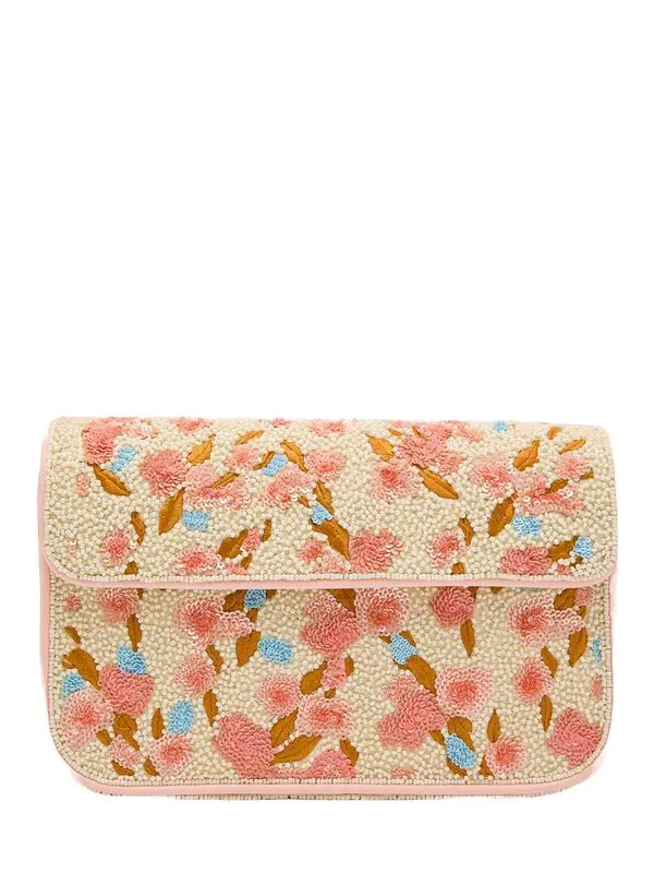 Staud Tommy Floral Beaded Shoulder Bag - Pink