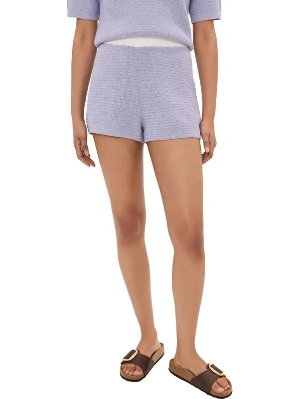 LE BOP Emerson Textured Knit Shorts - Lavender Multi
