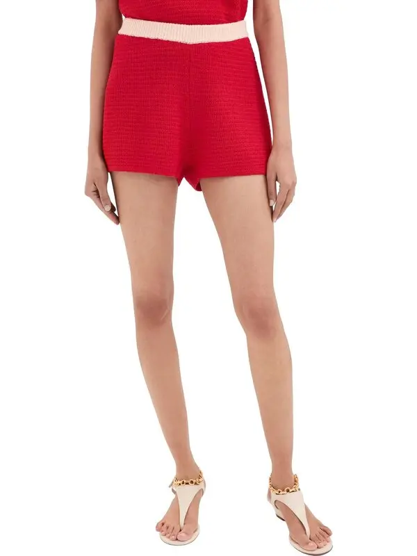 LE BOP Emerson Textured Knit Shorts - Poppy Multi