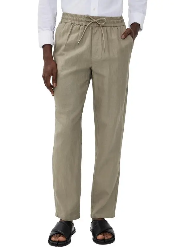 LES DEUX Patrick Linen Pants - Laurel Oak Sand