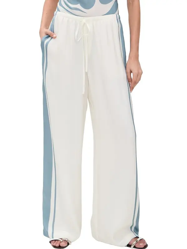 SIR. Lilou Silk Drawstring Pants - Liora Blue