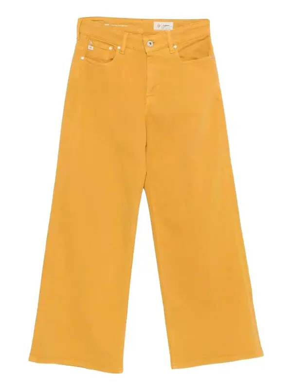 Ag Wide-leg Cropped Jeans - Yellow