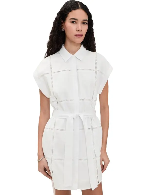 LE JEAN Eyelet Shirtdress - White