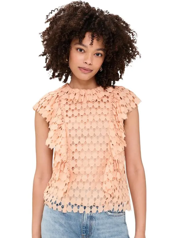 Ulla Johnson Daevy Lace Top - Blush