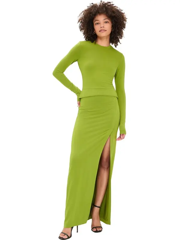 Nanushka Shada Jersey Maxi Dress - Green