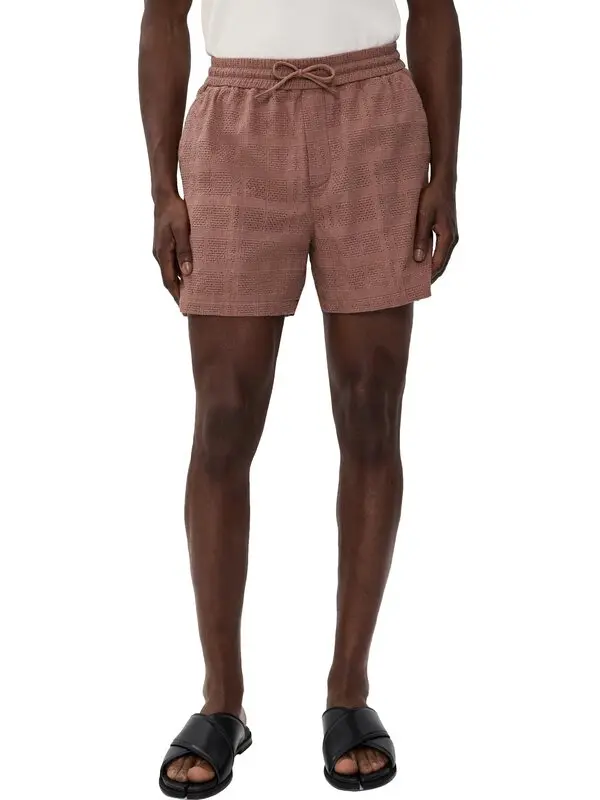 LES DEUX Charlie Knit Shorts - Cognac Red