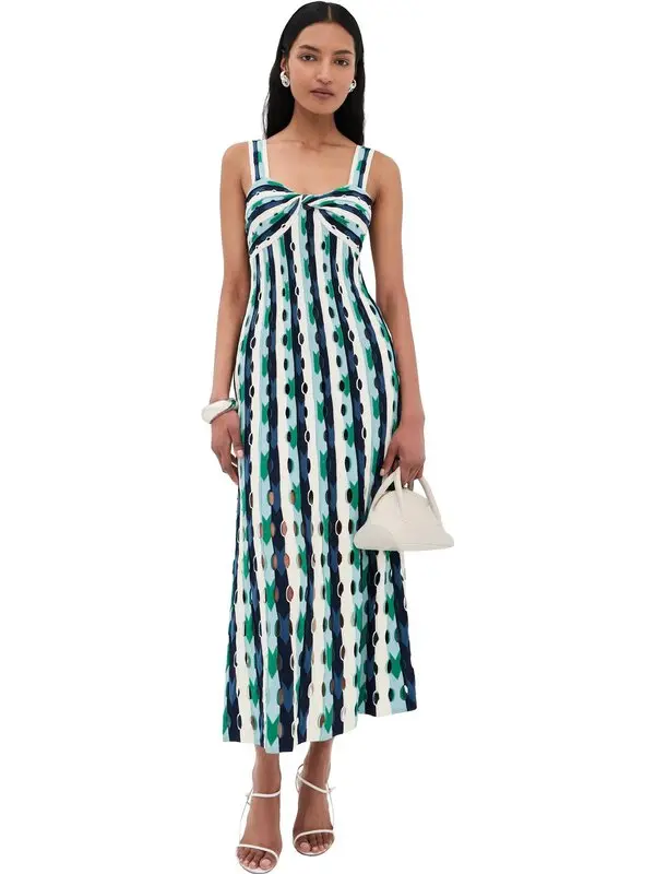 Simkhai Christina Knit Midi Dress - Kelly Green Multi