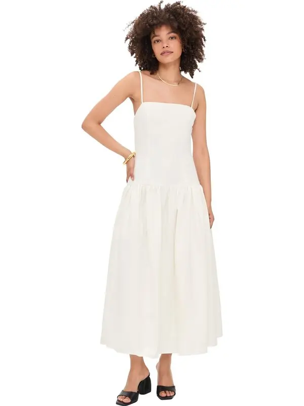 Endless Rose Linen Drop Waist Maxi Dress - Ivory