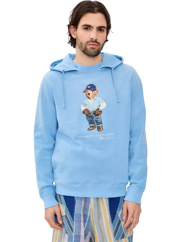 Polo Ralph Lauren Fleece Bear Hoodie - Chambray Blue/denim Bear