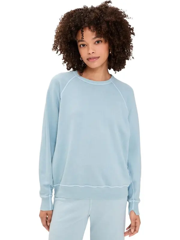 The Great. The College Lightweight French Terry Sweatshirt - Whisper Blue