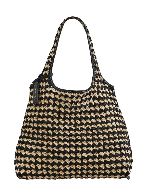 3.1 Phillip Lim Crochet Raffia Market Tote - Black/buckwheat