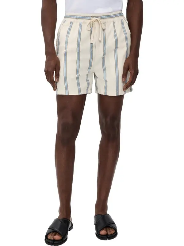 LES DEUX Lawson Stripe Shorts - Eggnog White