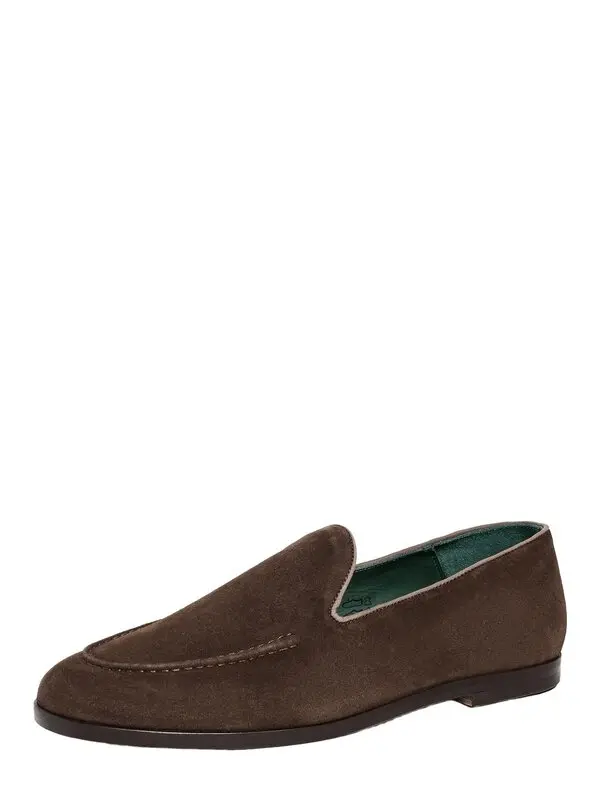 VINNY'S Marcel Suede Loafers - Dark Brown Suede
