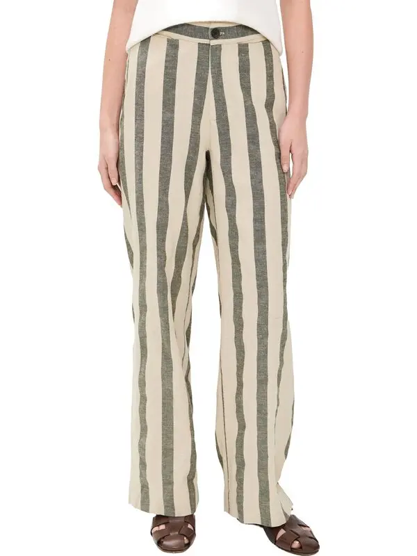Faherty Brand Sun Strider Cotton Linen Stripe Pants - Pine Bay Stripe
