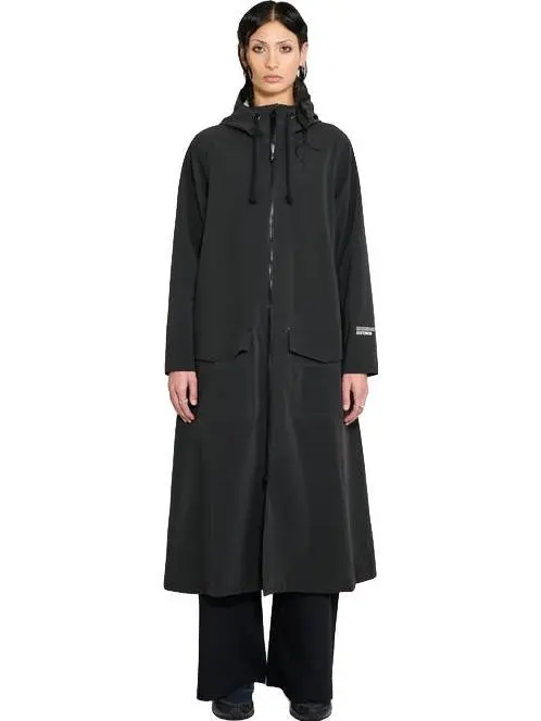 Stutterheim Mosebacke Long Patch Raincoat - Black