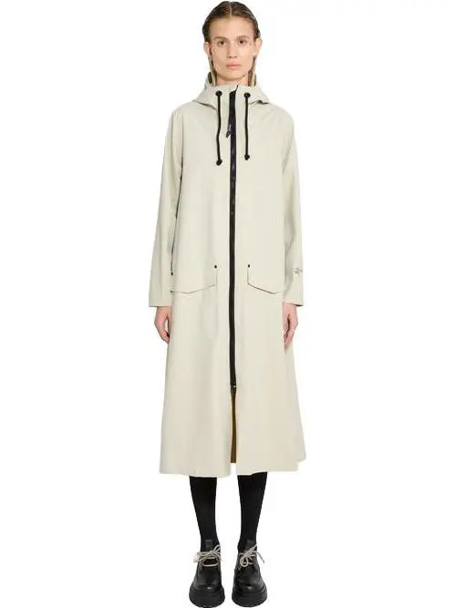 Stutterheim Mosebacke Long Patch Raincoat - Pelican