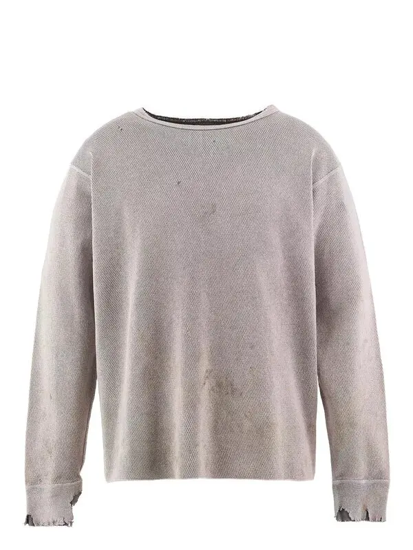 SAINT MXXXXXX Distressed Round-neck Sweater - Grey