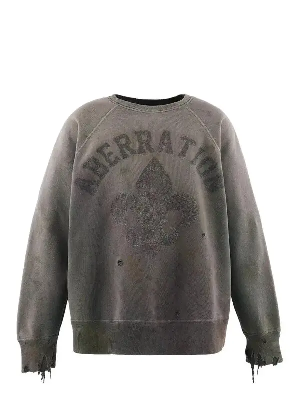 SAINT MXXXXXX Distressed Graphic Sweater - Grey