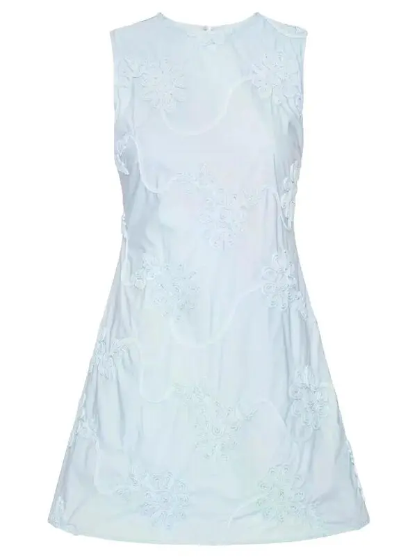 ROTATE BY BIRGER CHRISTENSEN Floral-appliqué Mini Dress - Blue