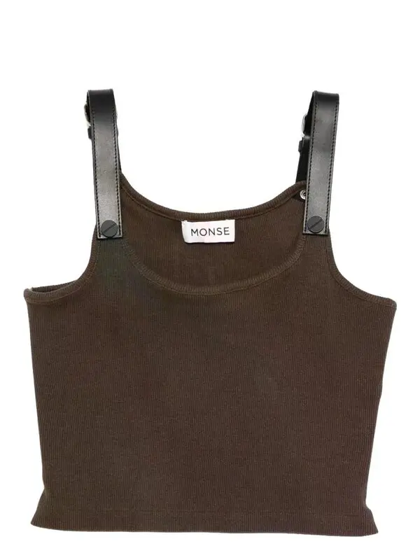 Monse Leather Harness Tank Top - Brown