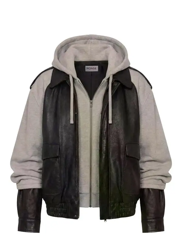 Monse Hybrid Leather Jacket - Black