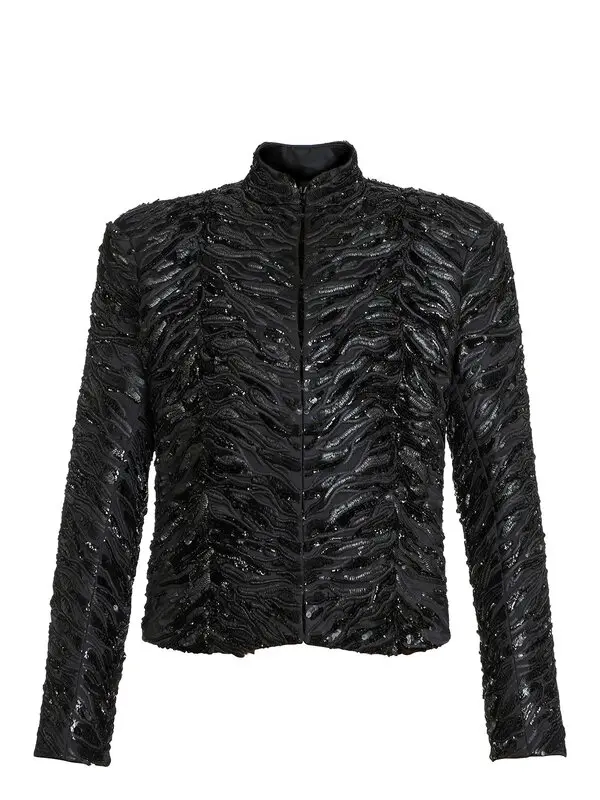 Balmain Tiger-embroidered Jacket - Black