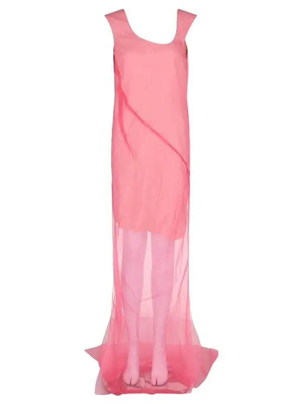 Givenchy Sheer Silk Maxi Dress - Cyclamen