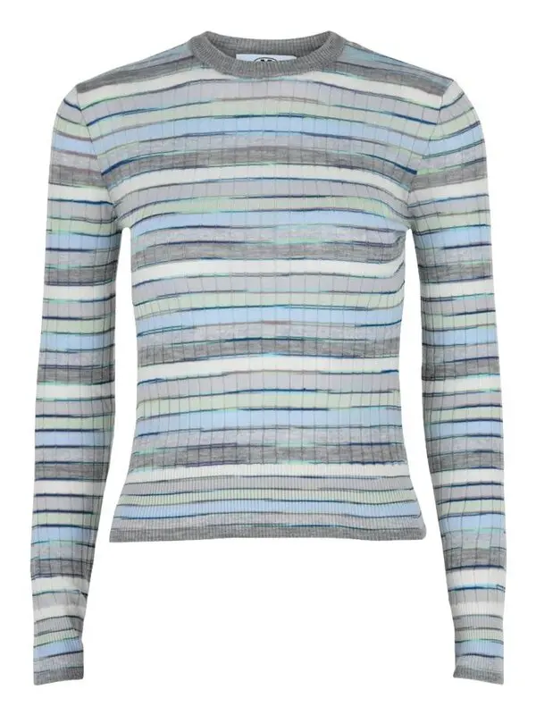 Missoni Striped Sweater - Light Blue Grey White