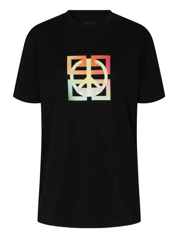Givenchy 4g Peace Logo Graphic T-shirt - Black