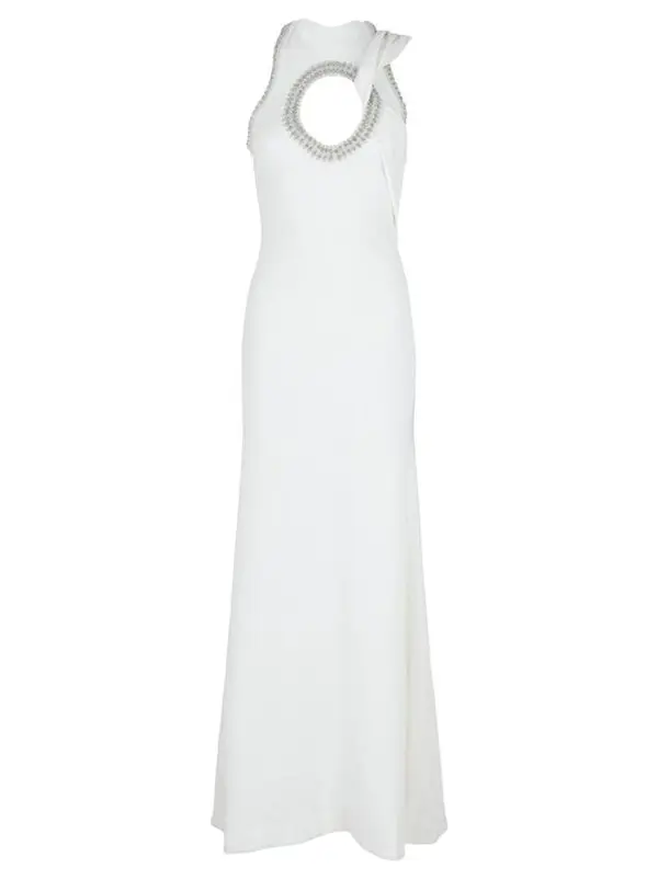 Givenchy Cutout Crystal-embellished Gown - White Silver