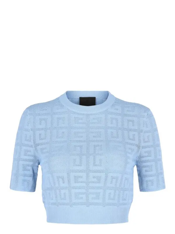 Givenchy 4g Monogram Crop Sweater - Blue