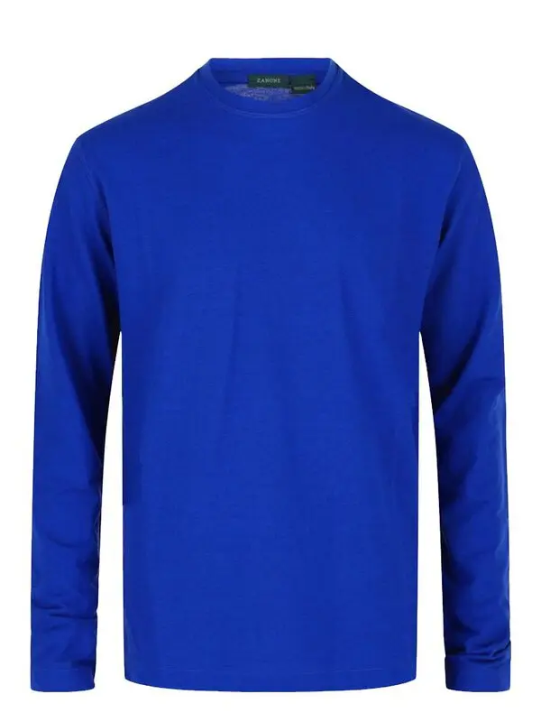 SLOWEAR Zanone Longsleeve Crewneck Sweat-shirt T-shirt - Royal Blue