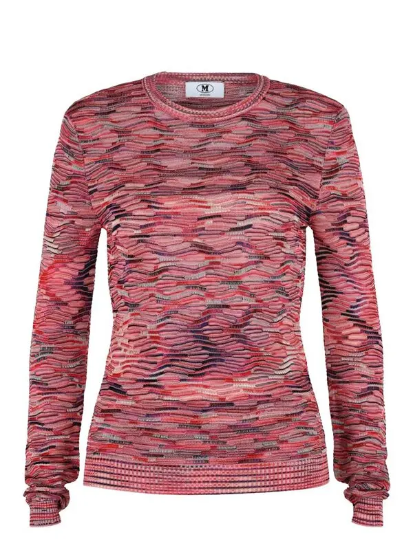 Missoni Wave Slim Fit Knit Sweater - Multi Pink Red White