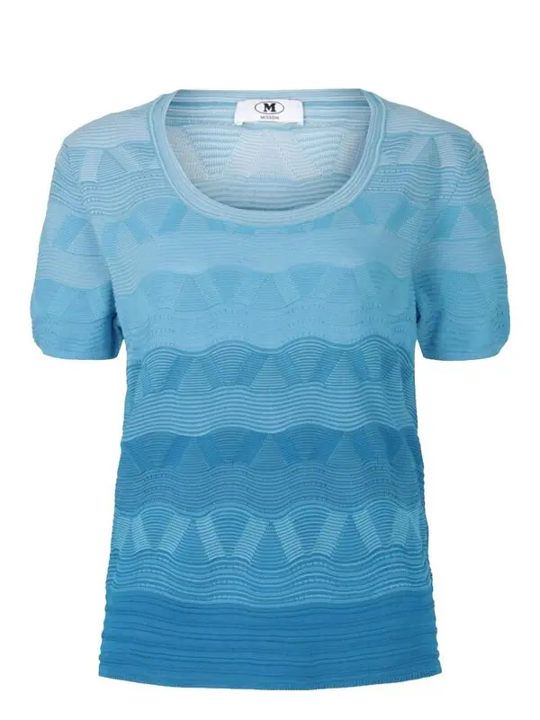 Missoni Wave-pattern Knit Sweater - Degrade Blue