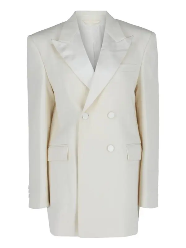 Givenchy Double-breasted Satin Trimmed Jacket - White