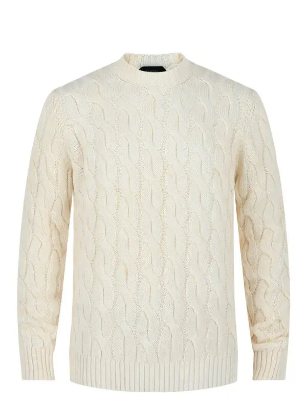 SLOWEAR Zanone Cable Knit Sweater - Butter