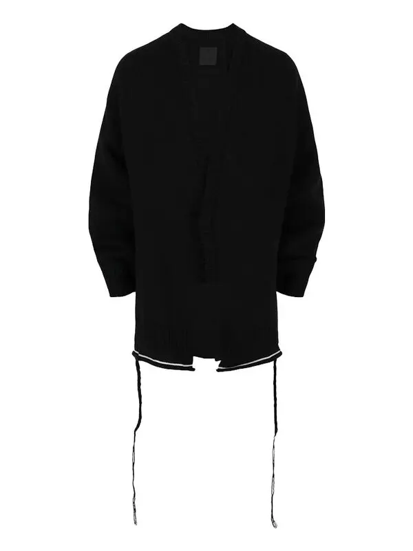 Givenchy Striped Trim Ulock Cardigan - Black