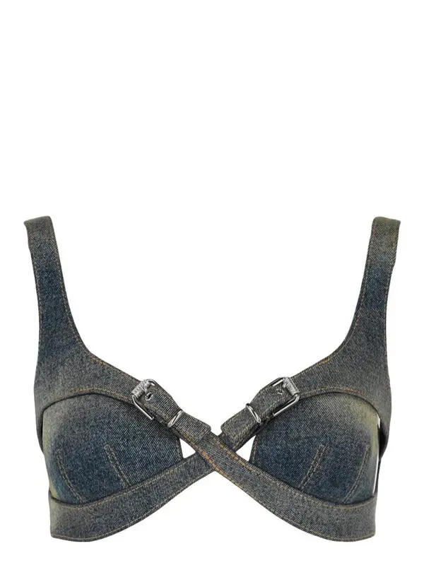 Givenchy Crisscross Denim Top - Military Blue