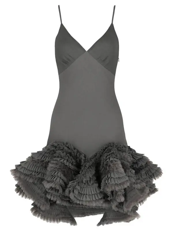 Givenchy Ruffled Mini Dress - Grey