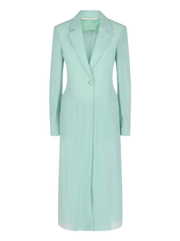 Givenchy Single-breasted Sheer Longline Coat - Green Mint