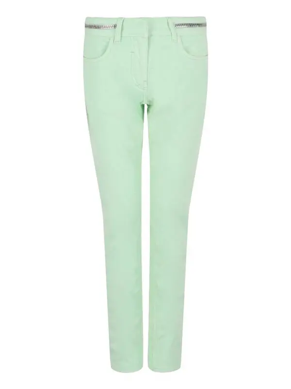 Givenchy Slim Fit Denim Jeans With Zipper Detail - Pistachio