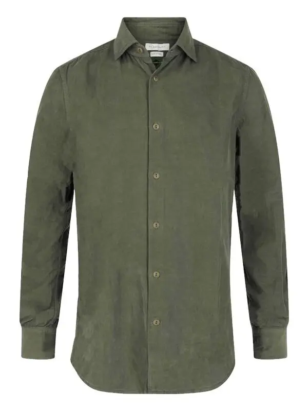 SLOWEAR Glanshirt Slimfit Buttonup Shirt - Medium Green