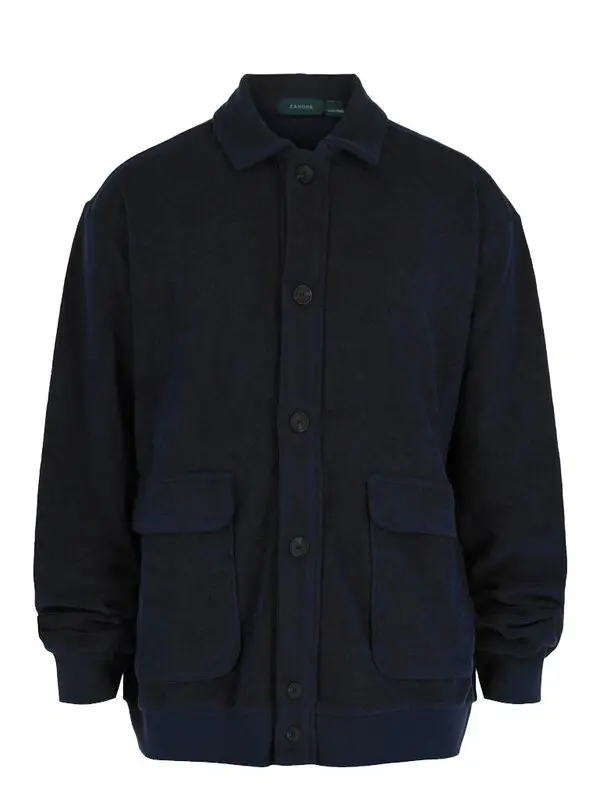 SLOWEAR Zanone Lightweight Coat - Navy Blue