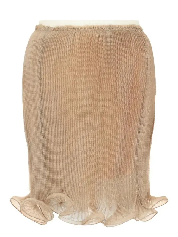 Givenchy Flared Organza Skirt - Pale Gold