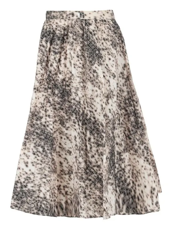 Givenchy Printed Pleated Midi Skirt - Natural Brown