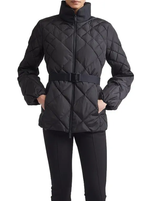 Moncler Balsamine Belted Quilted Down Jacket - Black