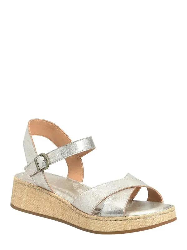 BØRN Cannes Platform Sandal - Light Gold Metallic
