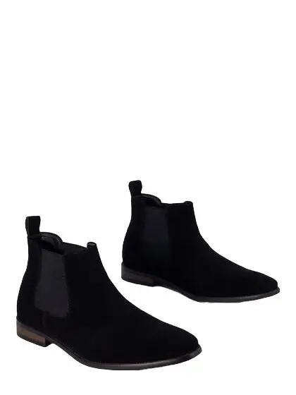UNCUT Stapleton Almond Toe Chelsea Dress Boot - Black Cow Suede