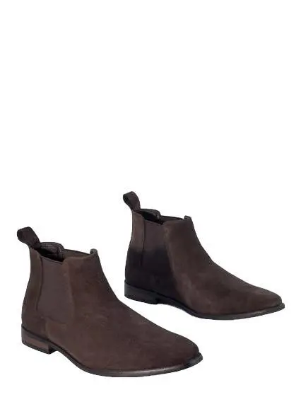 UNCUT Stapleton Almond Toe Chelsea Dress Boot - Chocolate Cow Suede