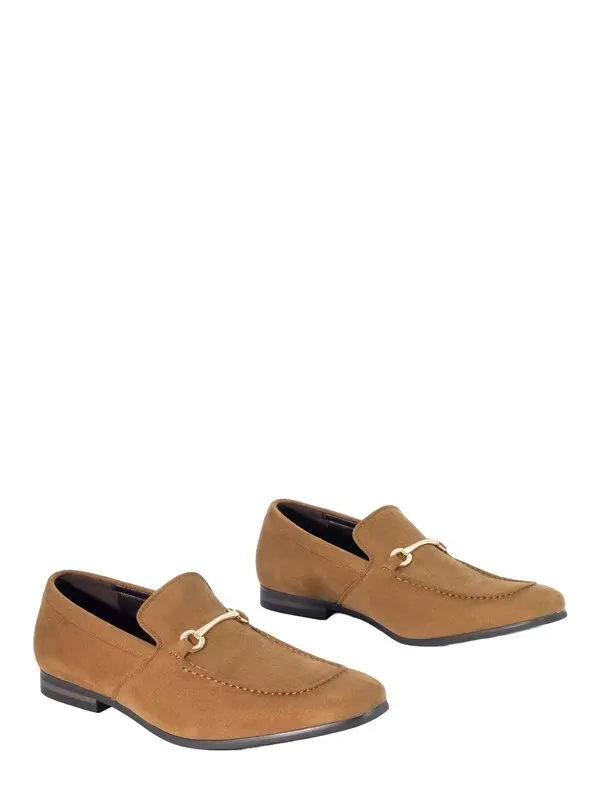UNCUT Roberts Horsebit Loafers - Tan Microsuede